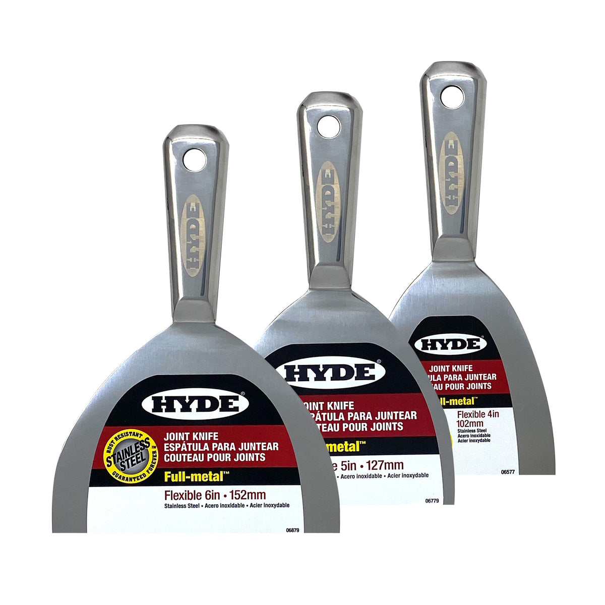 Hyde 3 Piece Full Metal Stainless Steel Joint Knife Set – CSR Building ...